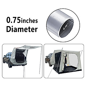 Hasika Camping Tent Pole Repair Kit Including Ropes Stakes Adjustable from 30" to 74.8" Replacement for Tarp Awning Rainfly 2 Set (10 Sections)