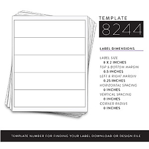 50 Printable Water Bottle Sheet Labels, 8x2 in., Clear Gloss