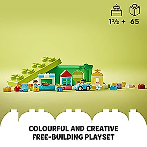 LEGO DUPLO Classic Brick Box Building Set - Features Storage Organizer, Toy Car, Number Bricks, Build, Learn, and Play, Great Gift Playset for Toddlers, Boys, and Girls Ages 18+ Months, 10913