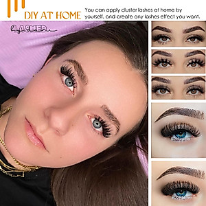 Lash Clusters, Eyelash Clusters D Curl, Cluster Eyelash Extensions, 260pcs 40D Individual Lashes, Diy Lash Extensions, Wispy Cluster Lashes, (40D-0.07D-9-16mm mix)