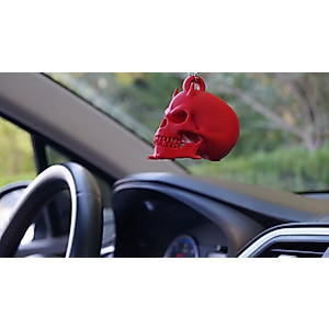 Skeleton Skull Car Accessory Miror Accesory 3 * 2 * 2,5" (Red)