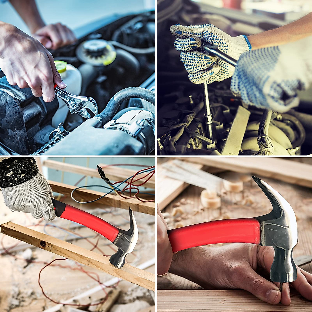 Tool Set with Tool Box, Household Tool Kit, General Home/Auto Repair Tool Set, Storage Case Socket Wrench Sets for Home Maintenance, Perfect for Handyman, Homeowner, Dryer (Silver)