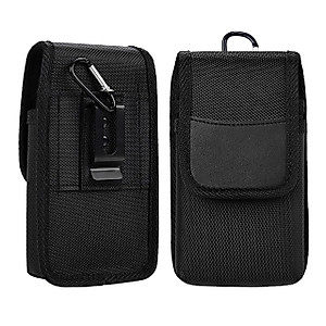 YurMemo Rugged Scanner Holster,Carrying Case Pouch for Zebra TC21 TC26 TC51 TC52 TC53 Most Handheld Barcode Scanner & Mobile Phone Under 7.3 Inch,with Belt Loops & Metal Clip