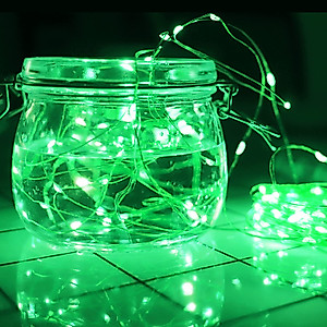 Solar String Lights Outdoor Green, 2 Pack 100LED Christmas Lights Waterproof Fairy Lights for Bedroom, Garden, Yard, Patio, Xmas Tree, St. Patrick's Day Decor-Green