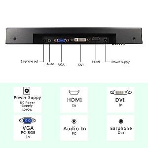 FanyiTek 12.1inch 800x600 700nit TFT Industrial Touchscreen Monitor,with HD-MI VGA DVI port,Dual Speaker