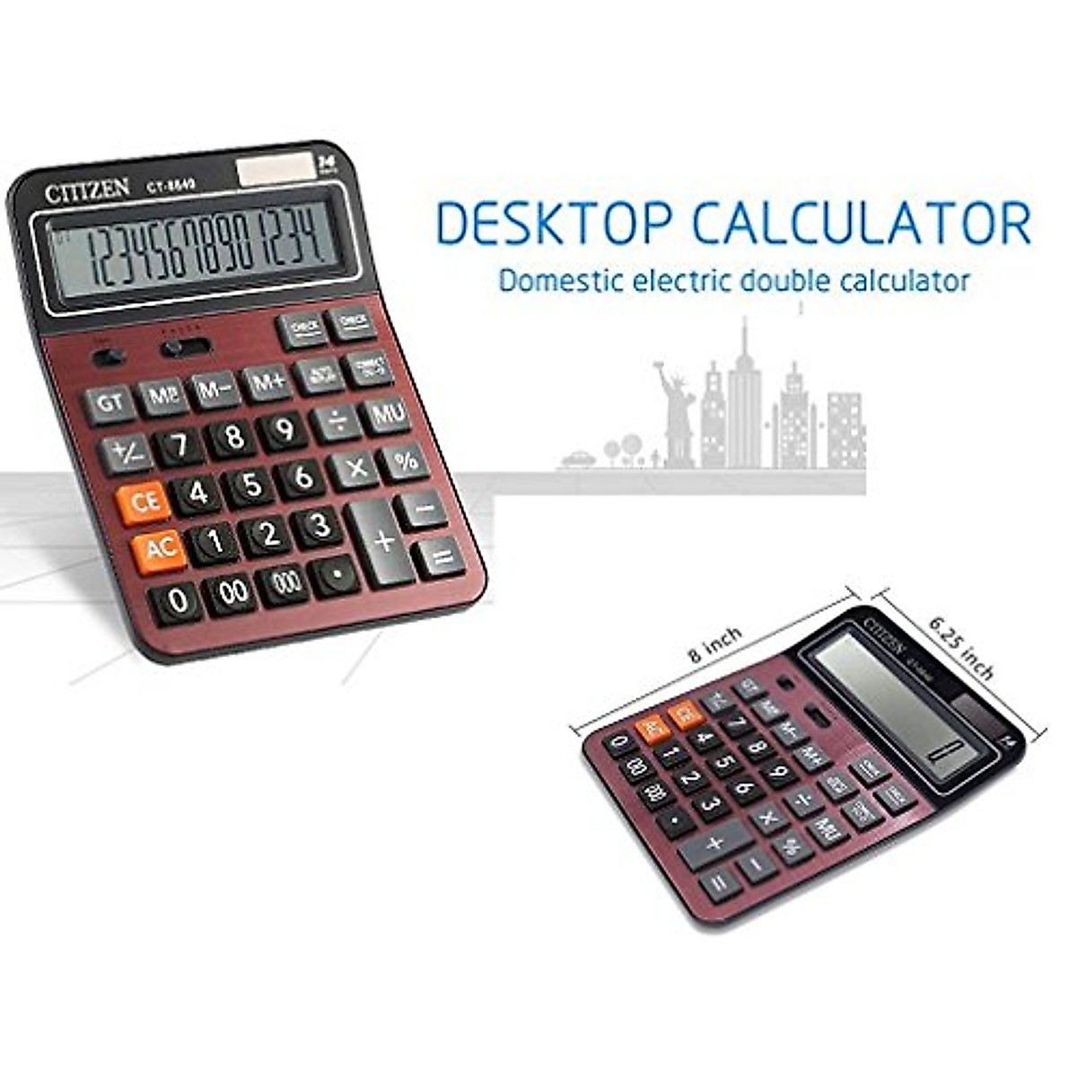 Financial Professional Standard Calculators,Large Calculator,Office/Business/Scientific Desktop Calculator with 14-Digit Large Display, Solar and AAA Battery Dual Power…