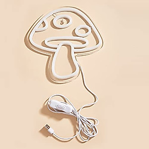 LED Neon Mushroom Cute Neon Sign, USB Powered Neon Signs Night Light, 3D Wall Art & Game room Bedroom Living Room party Decor lamp for Children Kids Girls Boys