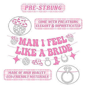 Man I Feel Like A Bride Banner Last Rodeo Bachelorette Party Decorations for Western Cowgirl Bridal Shower Wedding Party Supplies