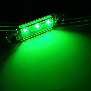 ACSUZ 10Pcs Truck Accesorios Trailer Car External Lights 12V 24V Warning Tail Light Signal Brake Lamps for Truck Trailer Lorry Bus,Green