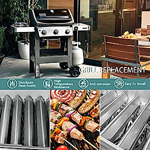 Weber Grill Spirit Replacement Parts, 7636 Weber Spirit Grill Parts 15.3 Inch Flavorizer Bars for Weber Spirit I & II 300 Series, Spirit E310 E320 E330 S310 S320 S330 with Front Control Knobs