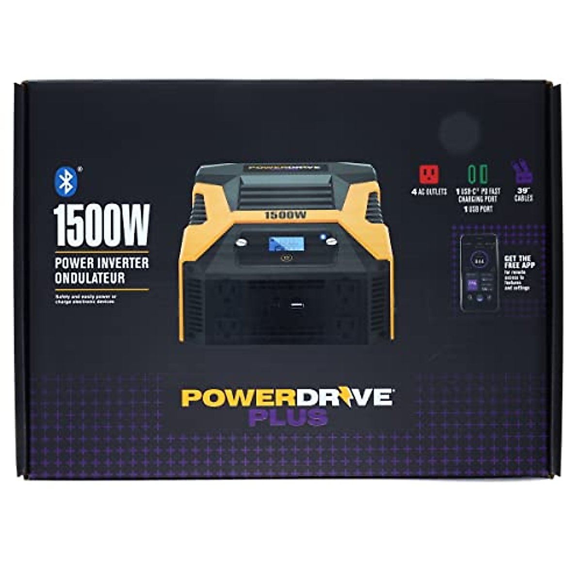 PowerDrive Plus PWD1500P 1500 Watt Power Inverter with Bluetooth(R) Wireless Technology and Remote Control