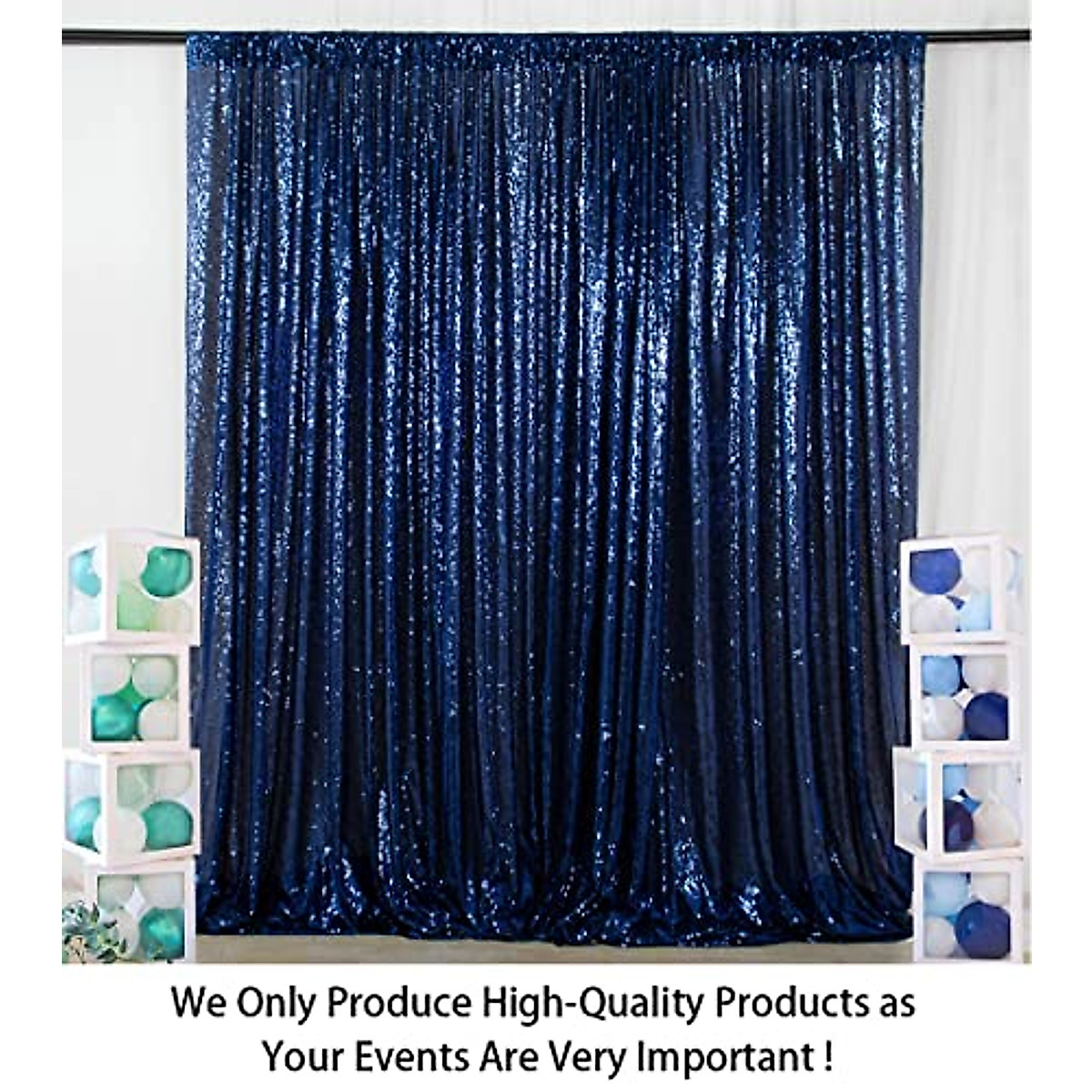 ShinyBeauty PHOTOBOOTH Background Best Choice-4FTx7FT-Sequin backdrops, Sequin Fabric,Wedding backdrops,Rust Backdrop,Sequin Curtains,Photography Backdrop (Buy it Now) (4FTx7FT, Navy Blue)