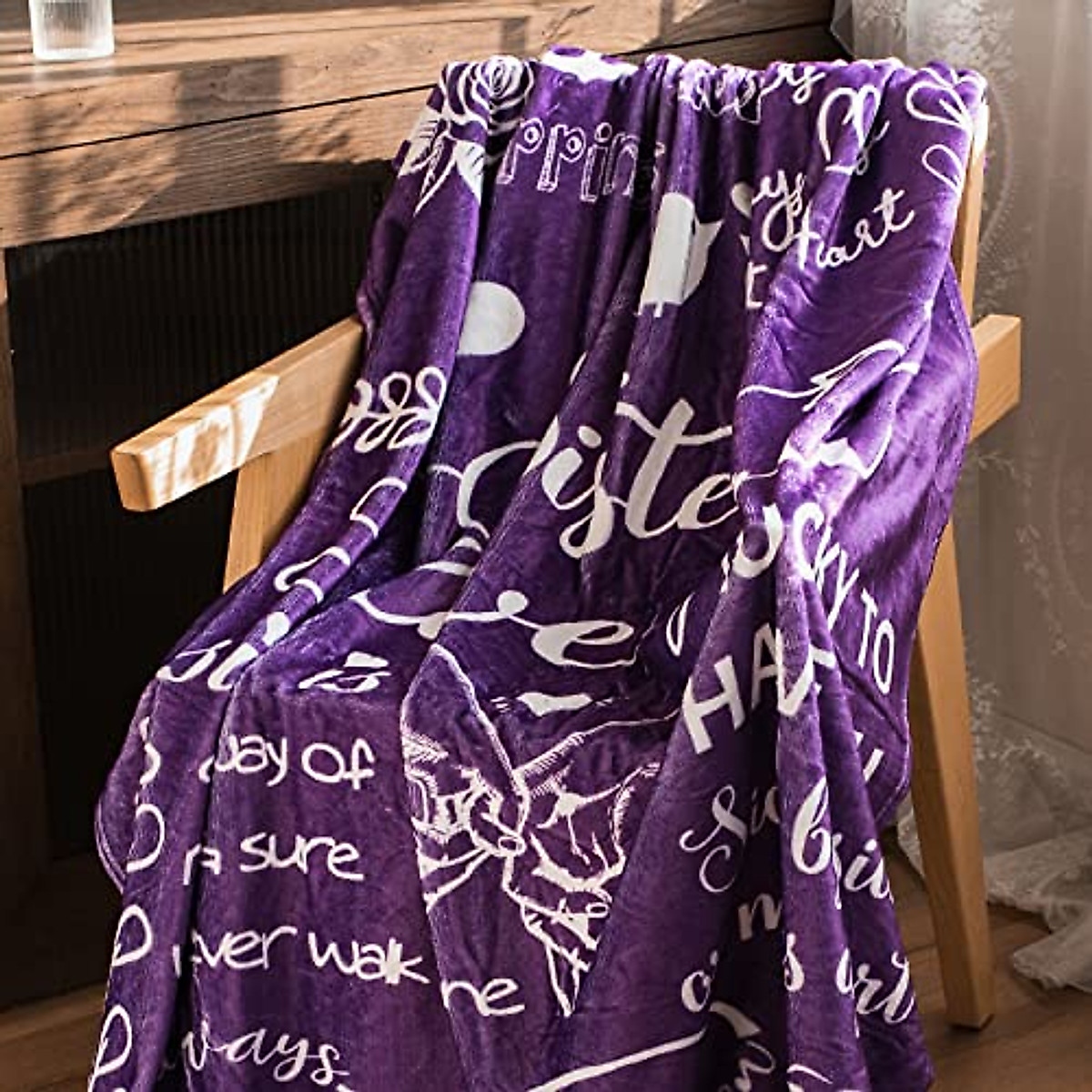 Sisters Gifts from Sister Birthday Gifts for Sister Blanket Christmas Valentines Mothers Day Big Sister Purple Gifts for Her Sister in Law Soft Warm Throws Blanket