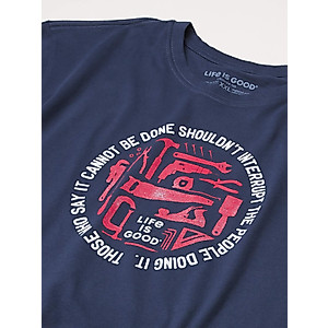 Life is Good Standard Mens Crusher Graphic T-Shirt, Darkest Blue, Medium