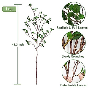 Fascidorm Faux Branches for Vase, 43.3" Greenery Stems Artificial Branches with Leaves for Vase Home Table Wedding Office Decoration