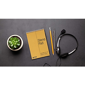 Better Office Products Spiral Steno Pads, 8 Pack, 6 x 9 inches, 60 Sheets, White Paper, Gregg Rule, Natural Board Cover, 8 Steno Notebooks