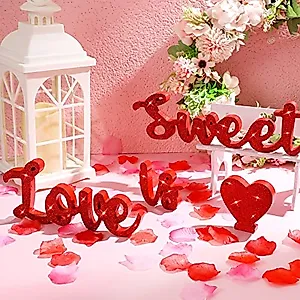 Valentines Table Decor Love is Sweet Wooden Letters with Heart Wood Sign for Valentines Day Table Centerpiece Valentines Day Party Wedding Shower Bridal Photo Props Dessert