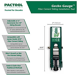 PacTool SA90338 Gecko Gauge - LP Siding Mounting Block Tool & SA903 Gecko Gauge - Siding Mounting Kit for Fiber Cement Installation - Compatible with 5/16-Inch Siding
