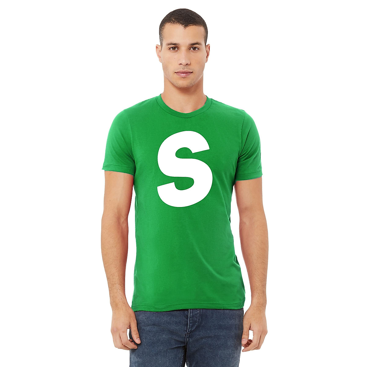 Promotion & Beyond Letter S Halloween Team Group Event Trick Treat Costume Accessory Men's T-Shirt, M, Green