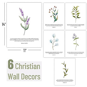 Mr. Pen- Christian Wall Decor, 6 Pack, 11” x 14”, Scripture Wall Art, Bible Verse Wall Decor, Bible Verse Poster, Bible Scriptures Wall Decor, Religious Wall Decor, Scripture Wall Decor