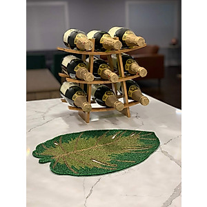 DECOMIL - 9 Bottle Samurai Style Stackable Modular Wine Rack Wine Storage Rack Solid Bamboo Wine Holder Display Shelves, Wobble-Free (9 Bottle Capacity - Samurai Style Capacity)