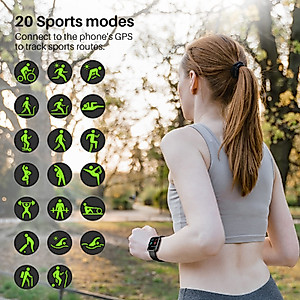 TOZO S2 40mm Mini Smart Watch Alexa Built-in Fitness Tracker with Heart Rate, Blood Oxygen and Sleep Monitor 5ATM Waterproof HD Color Touchscreen for Men Women Compatible with iPhone&Android Black