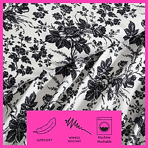 Betsey Johnson - Queen Duvet Cover, Soft Bedding Set with Matching Shams, Floral Home Decor (Betseys Toile Black, Queen)