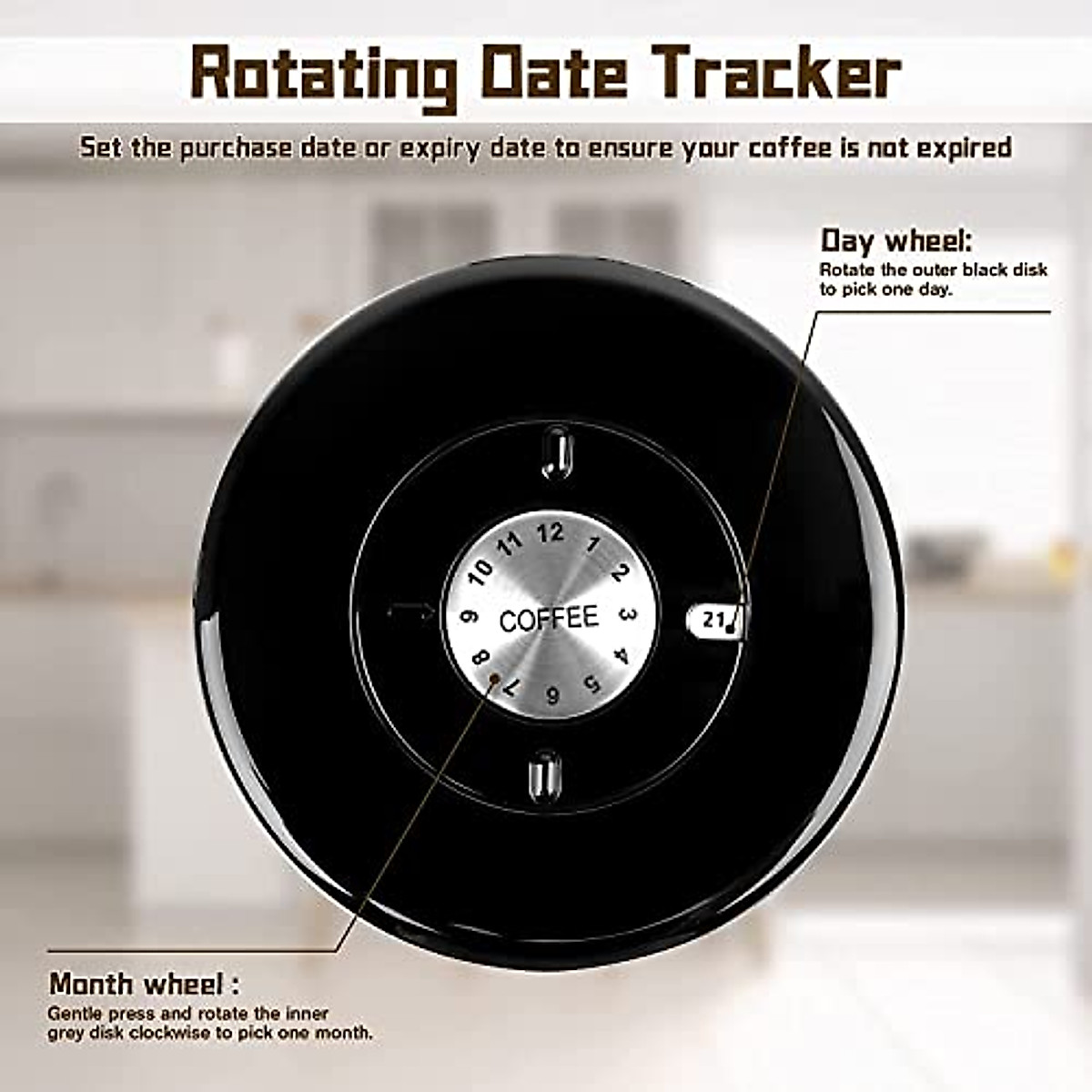 Samyoung Coffee Canister Airtight, Stainless Steel Container for 635g/22.8oz Coffee Beans,Large 1800 ml Tea & Coffee Storage Jars with co2 Valve, 30ml Measure Spoon and 70 ml Mini Travel Jar
