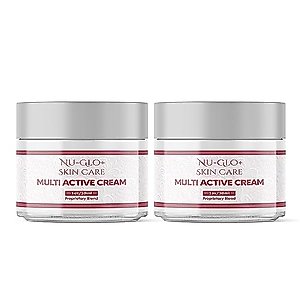 (2 Pack) Nu-Glo Cream - Nu Glo Brightening and Hydrating Facial Skin Renewing Cream - Anti-Aging Overnight Facial Moisturizer - NuGlo Multi Active Cream
