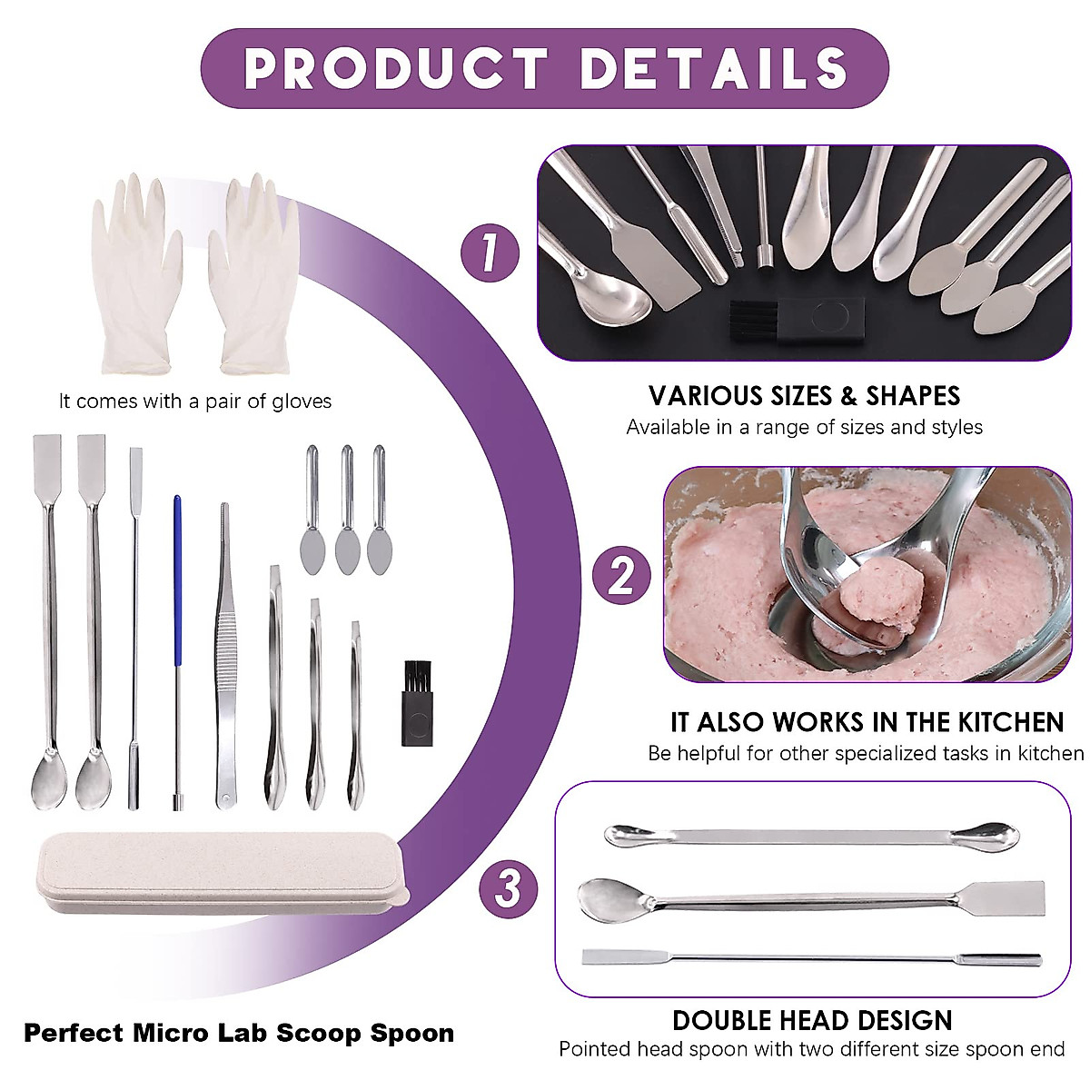 Swpeet 15Pcs Stainless Steel Capsule Filling Machine Kits for #000 00 0 1 2 3 Pill Filler, Micro Lab Scoop Spoon Lab Spatulas Lab Scoop Filling Tray Powder Tamper Tool Pill Filler Tamper Tool Spoon