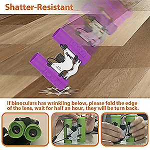 Obuby Real Binoculars for Kids Gifts for 3-12 Years Boys Girls 8x21 High-Resolution Optics Mini Compact Binocular Toys Shockproof Folding Small Telescope for Bird Watching,Travel, Camping, Purple