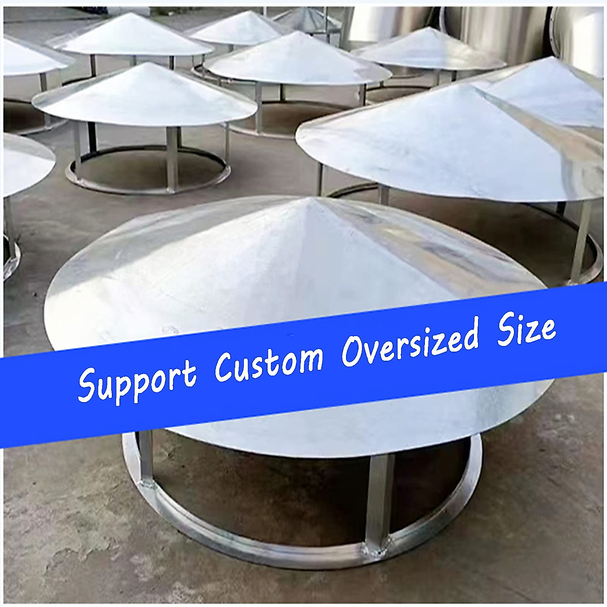 JUCCJUXIN Chimney Cowl Cap Tool,Cone Top Chimney Cap,Roof Line Cap Stainless Steel Outdoor Ventilation Exhaust Vent Cap,for Ducting Ventilation Cap Rain Hat Hood,Customizable,d8cm/3.15in