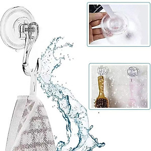 LMI LOVE MORE IDEA Suction Cup Hooks Large Clear Reusable Heavy Duty Hanger Strong Hooks for Bathroom 、Kitchen、Window、Glass and All Smooth Surface Inside and Outside (L-10pack)…