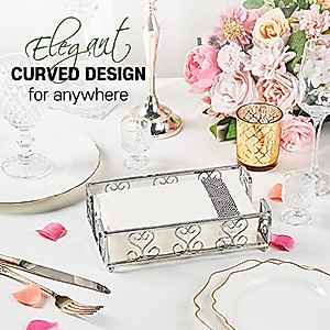 LEVIMETREE Guest Towel Silver Napkin Holder Guest Towel Holder for Bathroom Modern Serviette Holder Tissue Dispenser Perfect for Outdoor Events -Dining Table Napkin Holder, Home Décor Bathroom Trays