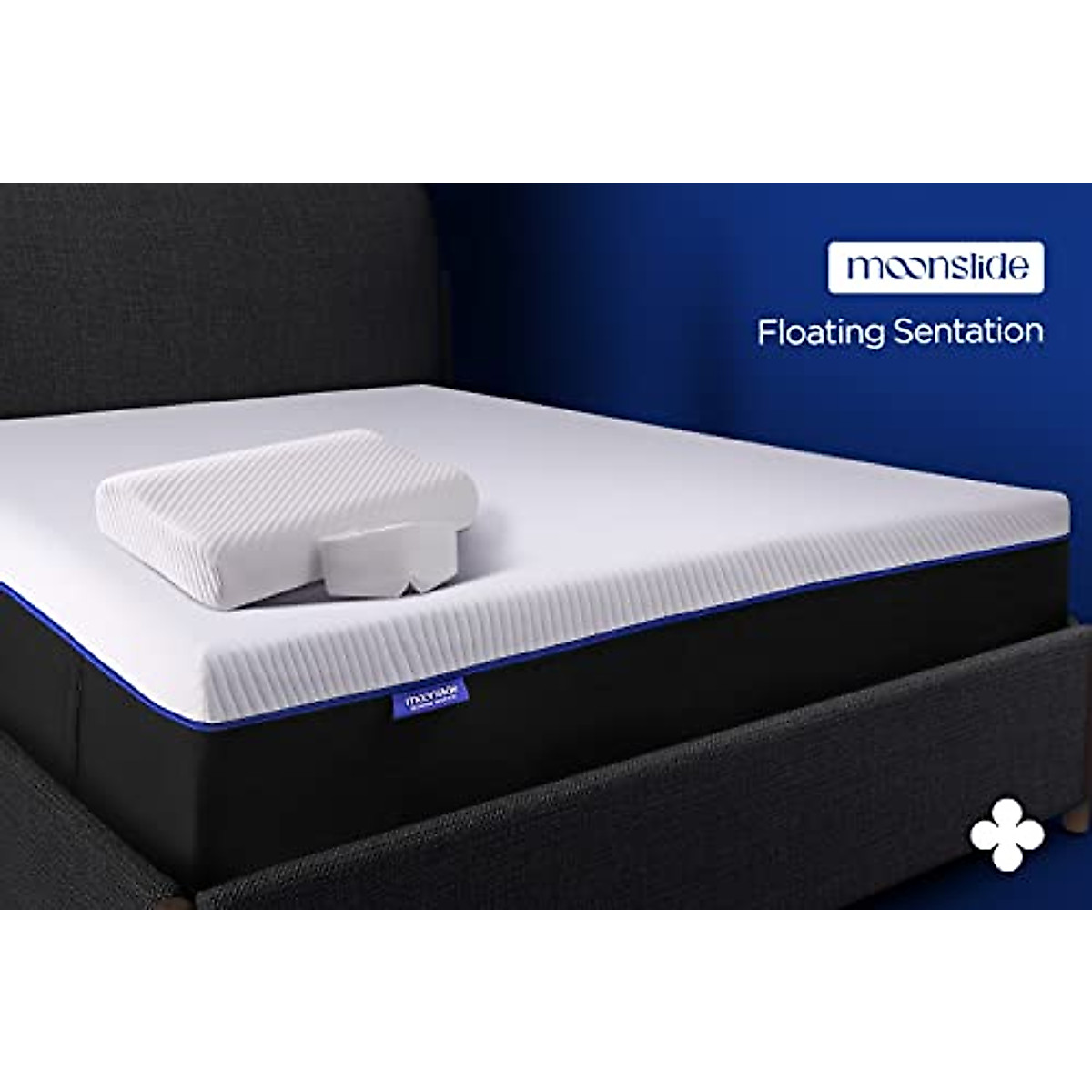 moonslide Memory Foam Mattress 10 Inch Queen Cooling Gel Cloud Feeling, 7 Zone High Density Certified Foam
