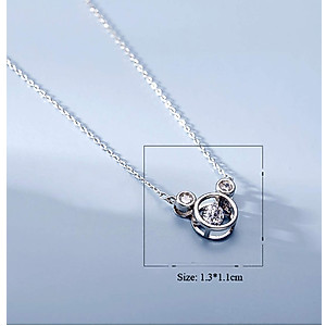 SLUYNZ 925 Sterling Silver Sparkling CZ Mouse Pendant Necklace for Women Teens Lovely Mouse Necklace Birthday Gifts