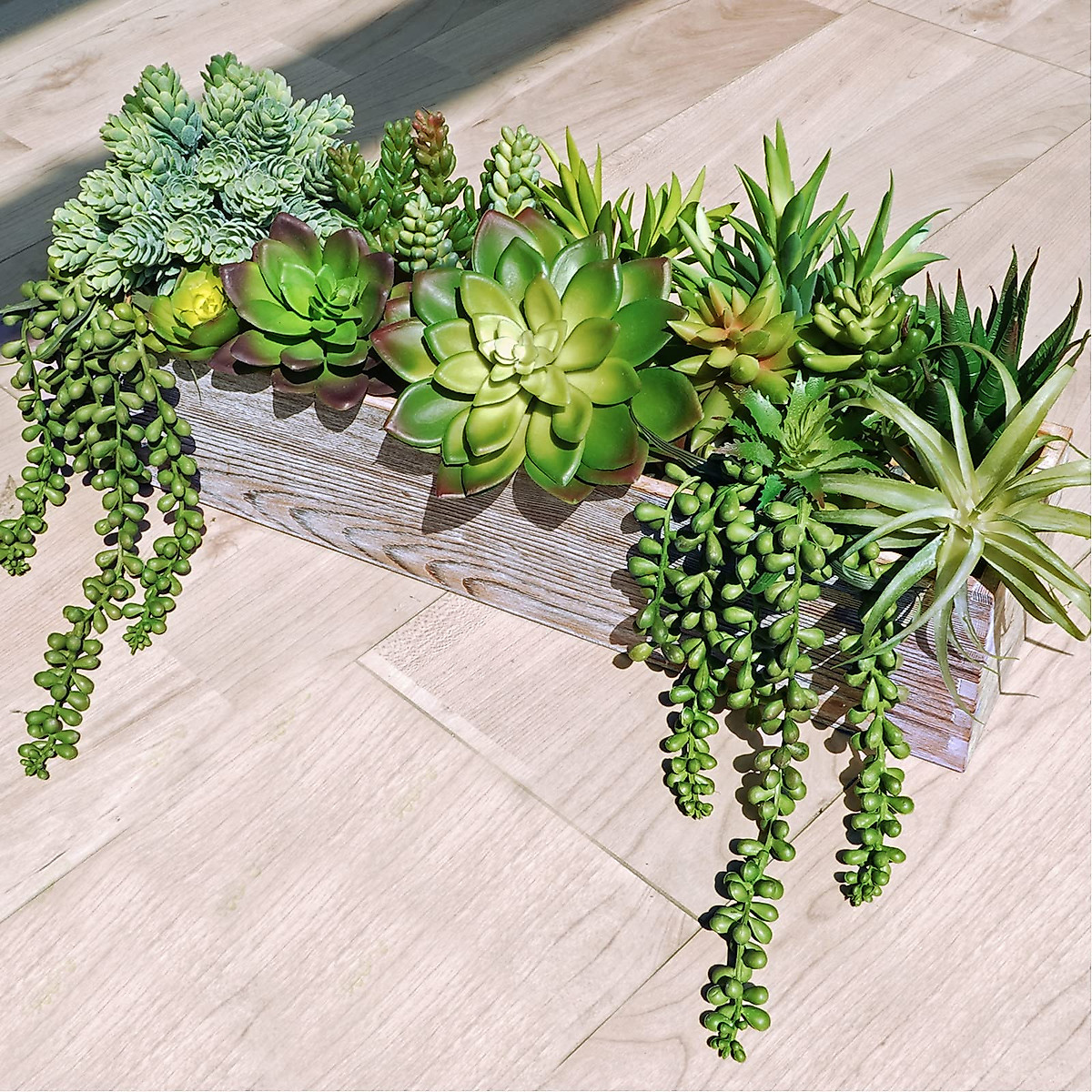 Winlyn 15 Pcs Artificial Succulents Unpotted Bulk Small Faux Succulent Plants Hanging Succulents Hops Aloe for Succulent Garden Wreath Floral Arrangement Indoor Outdoor Green Decor