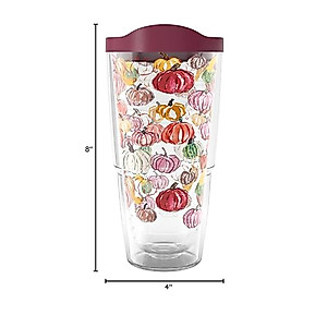 Tervis Sara Berrenson Fall Pumpkin Pattern Made in USA Double Walled Insulated Tumbler Cup Keeps Drinks Cold & Hot, 24oz, Classic