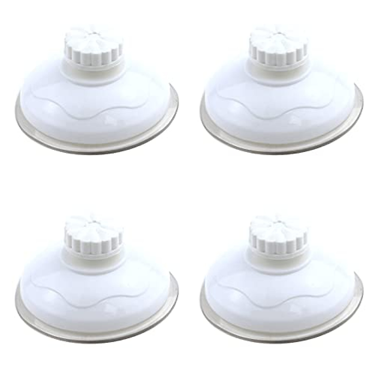 Coshar 4 Pack M8 Screw Nut Suction Cup with Cap Nut 3.35" Suction Cup for Cat, Bathroom, Kitchen, White