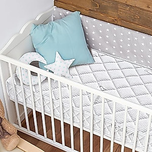 Premium Foam Dual-Sided Crib & Toddler Mattress,100% Knitted Fabric,Premium Fleece-Hypoallergenic,5"Firm Soft Crib Mattress, Non-toxic Toddler Bed Mattress Fits Standard Full-Size Cribs & Toddler Beds