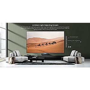 Hisense 100L5G-CINE100A 4K UHD Laser TV, UST Ultra Short Throw Projector with 100" ALR Screen, 2700 ANSI Lumens, Android TV, HDR10, 30W (Stereo) Dolby Atmos, Built-in Alexa and Google Assistant