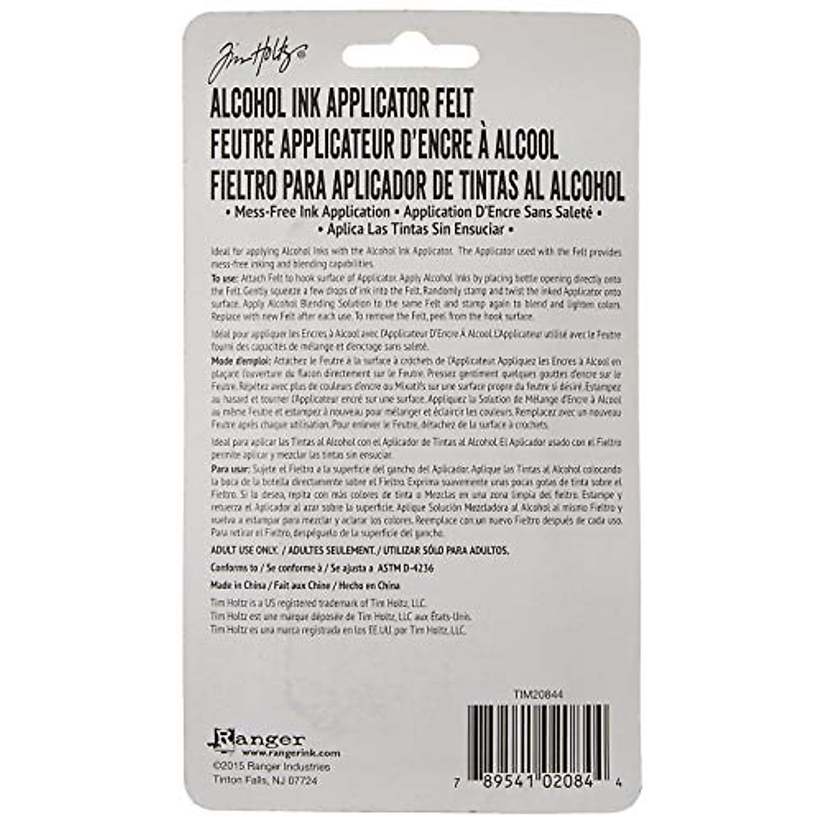 Ranger TIM20844 Adirondack Alcohol Ink Replacement Felt Pack,White