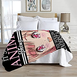 Personalized Anime Blanket Blanket Custom Name KawaiiAnime Throw Blanket Gifts for Girls Boys,Cute Anime Decor Soft Flannel Fleece Cartoon Customized Blanket Manga for Adults Bed Sofa Chair 80x60In