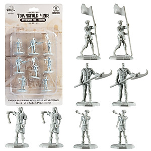 Monster Townsfolk Mini Fantasy Figures - 8pc Authority Figures Non Player Character NPC Miniatures - 1" Hex-Sized Compatible w/DND Dungeons Dragons Pathfinder All Tabletop Games