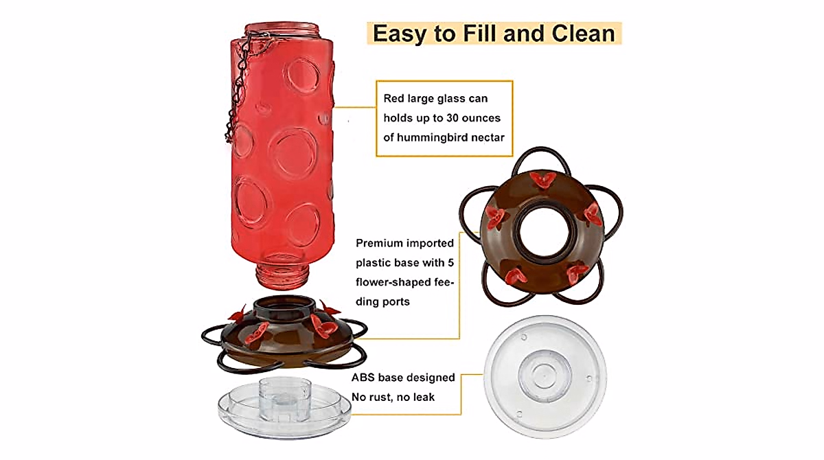 Urban Deco Large Capacity Hummingbird Feeders for Outdoors Hanging Wild ...