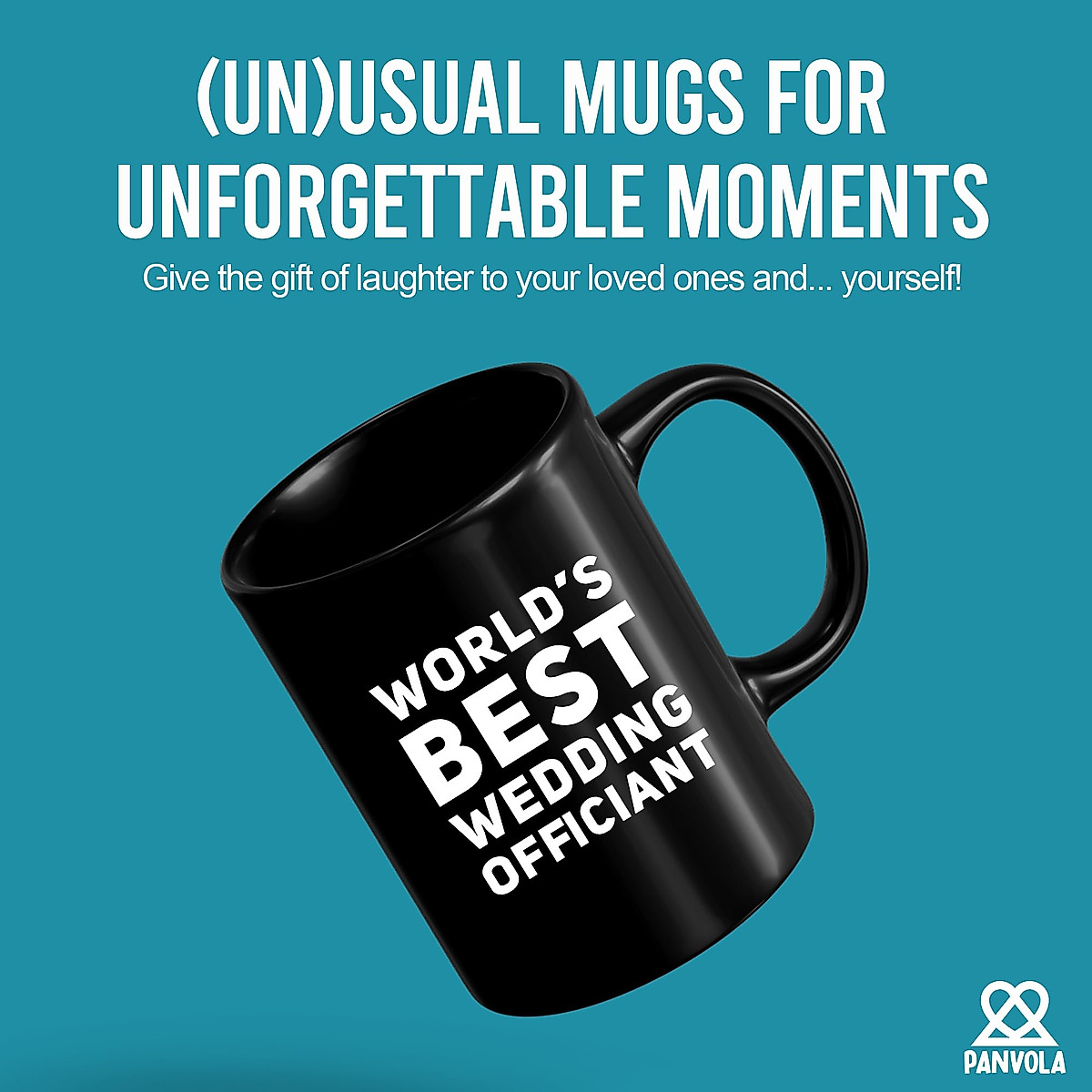 Panvola Worlds Best Wedding Officiant From Bride Groom Anniversary Souvenir Pastor Minister Drinkware Ceramic Coffee Mug (11 oz, Black)