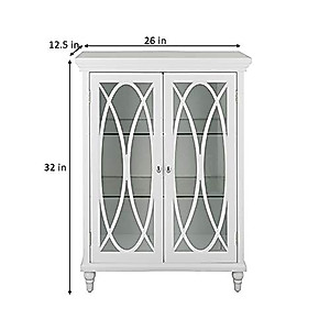 Elegant Home Fashions 32" H Florence Double Door Floor Cabinet with 2 Adjustable Tempered Glass Shelves