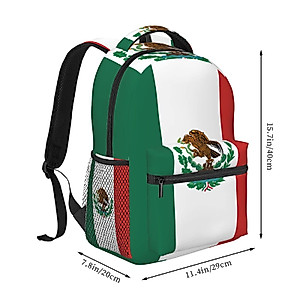 Qurdtt Mexico Flag Backpack Patriotic Mexican Backpack Casual Travel Laptop Daypack for Men Women