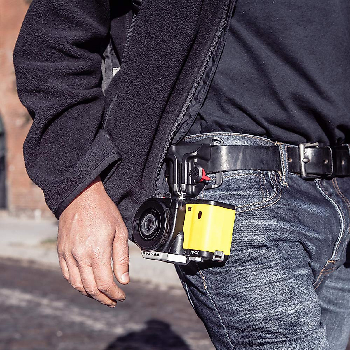 Spider Holster - BlackWidow Camera Holster + Pin - Self Locking Holster for Carrying a Light Weight Camera from Any Belt!