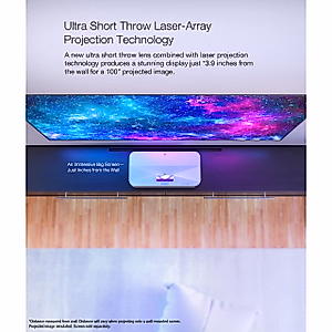 2022 New Upgrade Epson EpiqVision Ultra LS800 Ultra Short Throw 3-Chip 3LCD Smart Streaming Laser Projector, 4,000 Lumens, 4K PRO-UHD, HDR, 150", Android TV, 2.1ch Yamaha Built-in Speakers - White